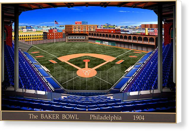 The Baker Bowl 1904 - Canvas Print – classicballpark.com