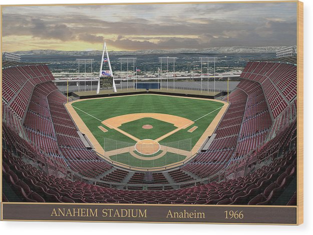 Anaheim Stadium 1966 - Wood Print – classicballpark.com
