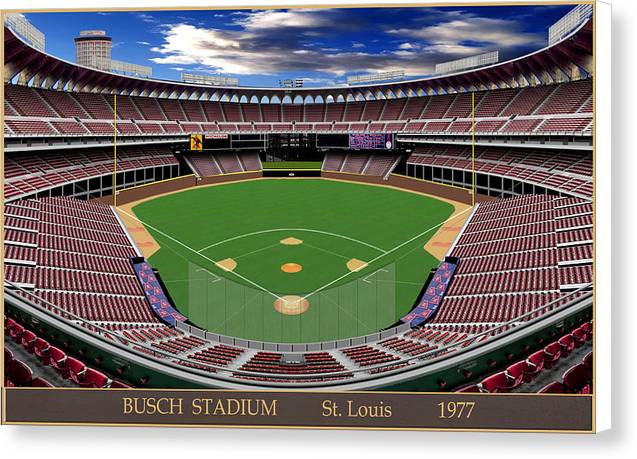Busch Stadium 1977 - Canvas Print – classicballpark.com