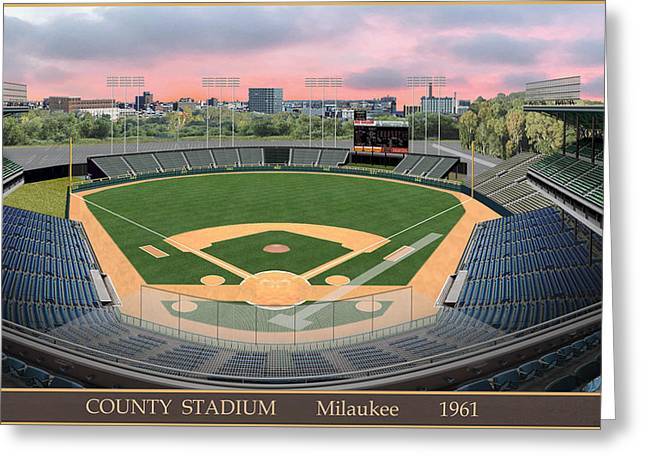 County Stadium 1961 - Greeting Card – classicballpark.com