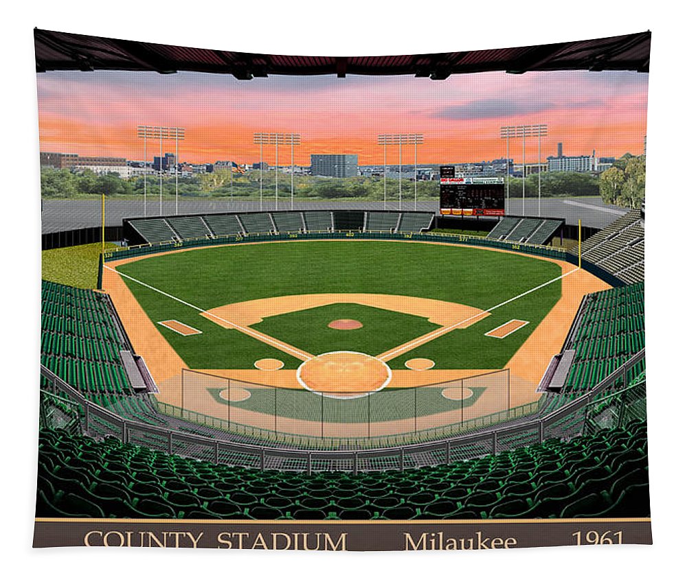 County Stadium 1961 - Tapestry – classicballpark.com