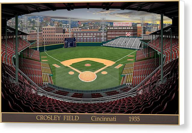 Crosley Field 1935 - Canvas Print – classicballpark.com