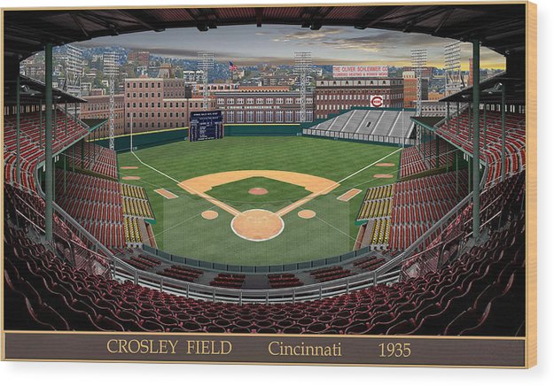 Crosley Field 1935 - Wood Print – classicballpark.com