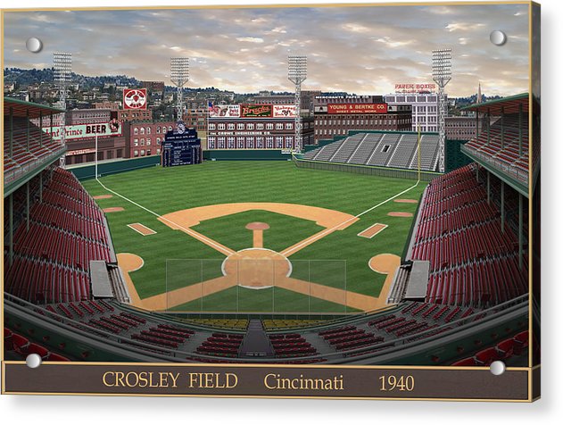 Crosley Field 1940 - Acrylic Print – classicballpark.com