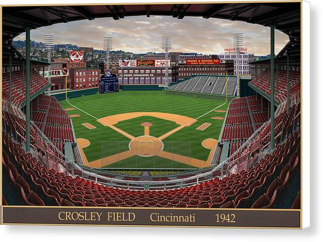 Crosley Field 1942 - Canvas Print – classicballpark.com