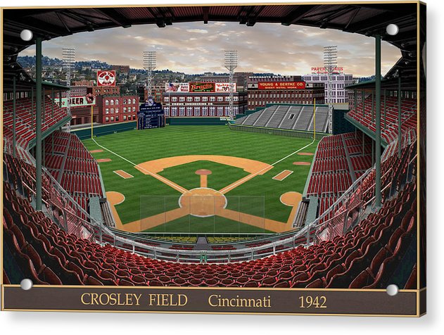 Crosley Field 1942 - Acrylic Print – classicballpark.com