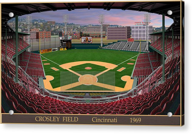 Crosley Field 1969 - Acrylic Print – classicballpark.com