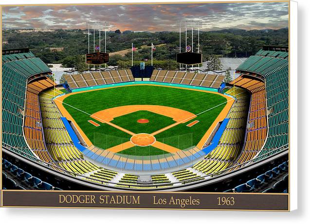 Dodger Stadium 1963 - Canvas Print – classicballpark.com