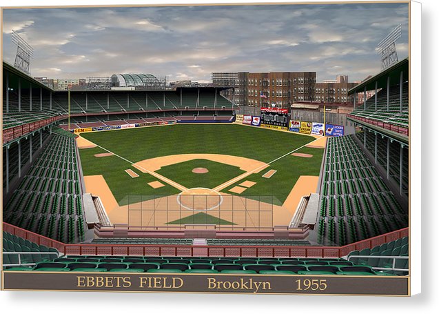 Ebbets Field 1955 - Canvas Print – classicballpark.com