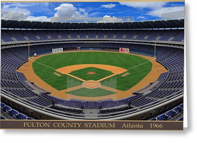 Fulton County Stadium 1966 - Greeting Card – classicballpark.com
