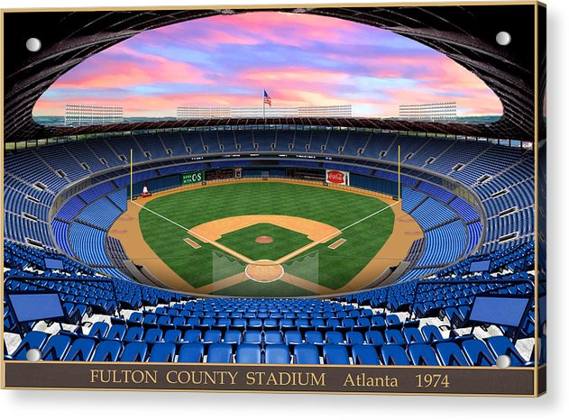 Fulton County Stadium 1974 - Acrylic Print – classicballpark.com