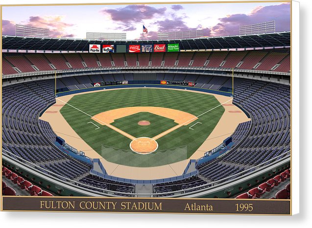 Fulton County Stadium 1995 - Canvas Print – classicballpark.com