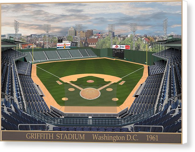 Griffith Stadium 1961 - Canvas Print – classicballpark.com