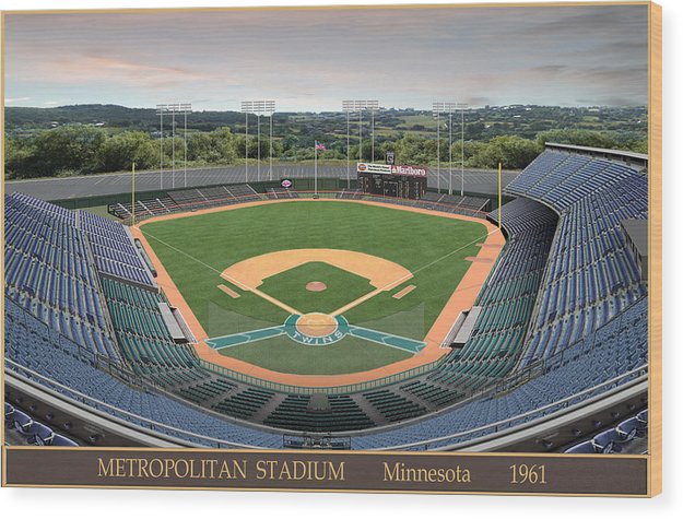 Metropolitan Stadium 1961 - Wood Print – classicballpark.com