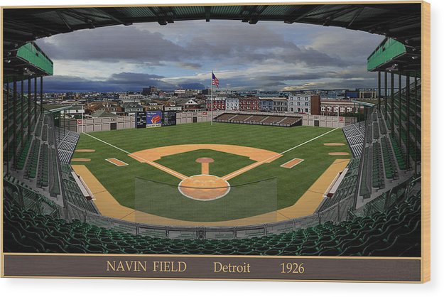 Navin Field 1927 - Wood Print – classicballpark.com