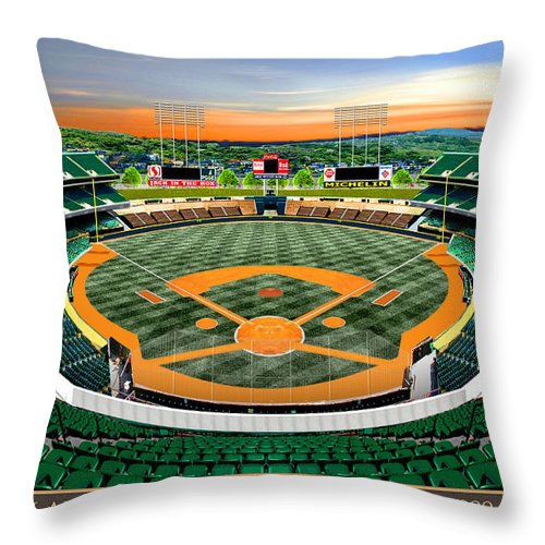 Oakland Coliseum 1989 - Throw Pillow – classicballpark.com