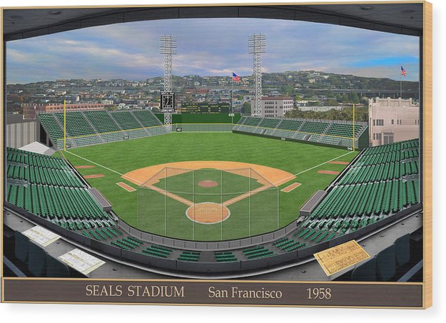 Seals Stadium 1958 - Wood Print – classicballpark.com