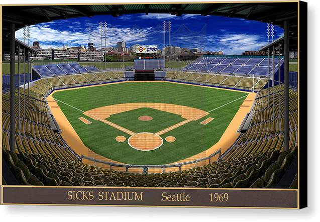Sicks Stadium 1969 - Canvas Print – classicballpark.com