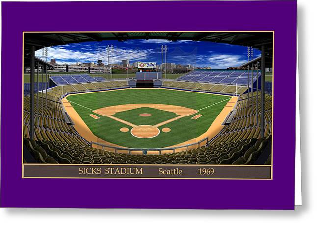 Sicks Stadium 1969 - Greeting Card – classicballpark.com