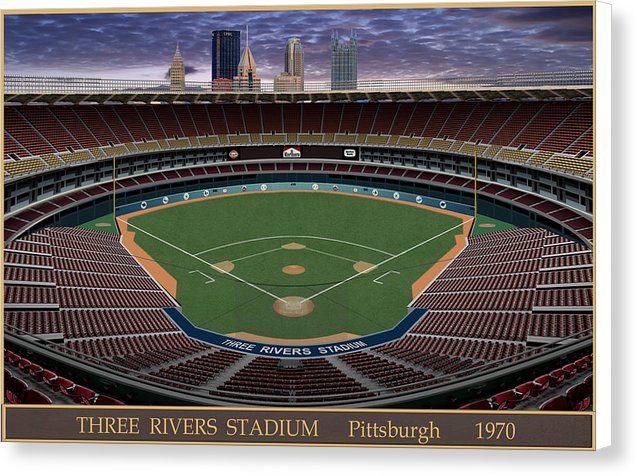 Three Rivers Stadium 1970 - Canvas Print – classicballpark.com