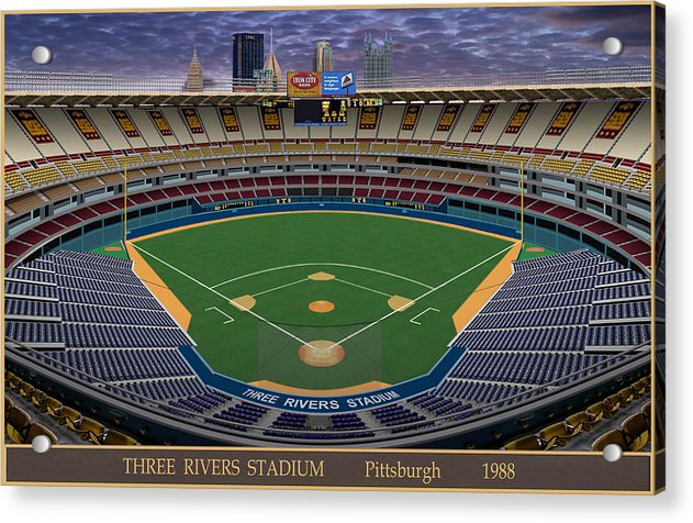 Three Rivers Stadium 1988 - Acrylic Print – classicballpark.com
